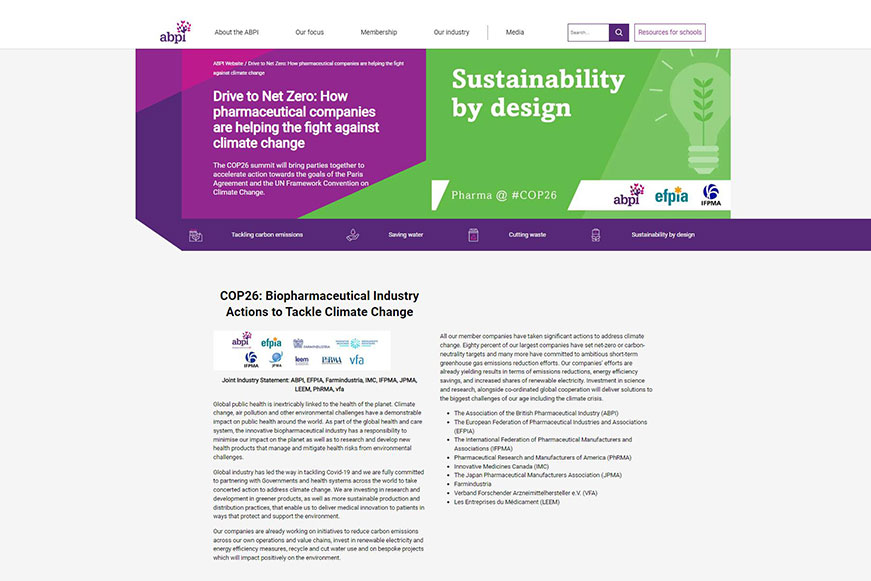 Sustainability in the pharmaceutical industry